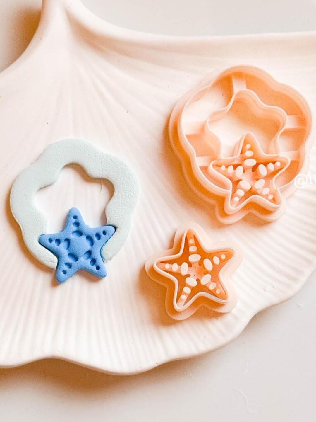 Starfish Hoop Clay Cutter Set: Ocean Summer Earrings, Polymer Clay Tool ...