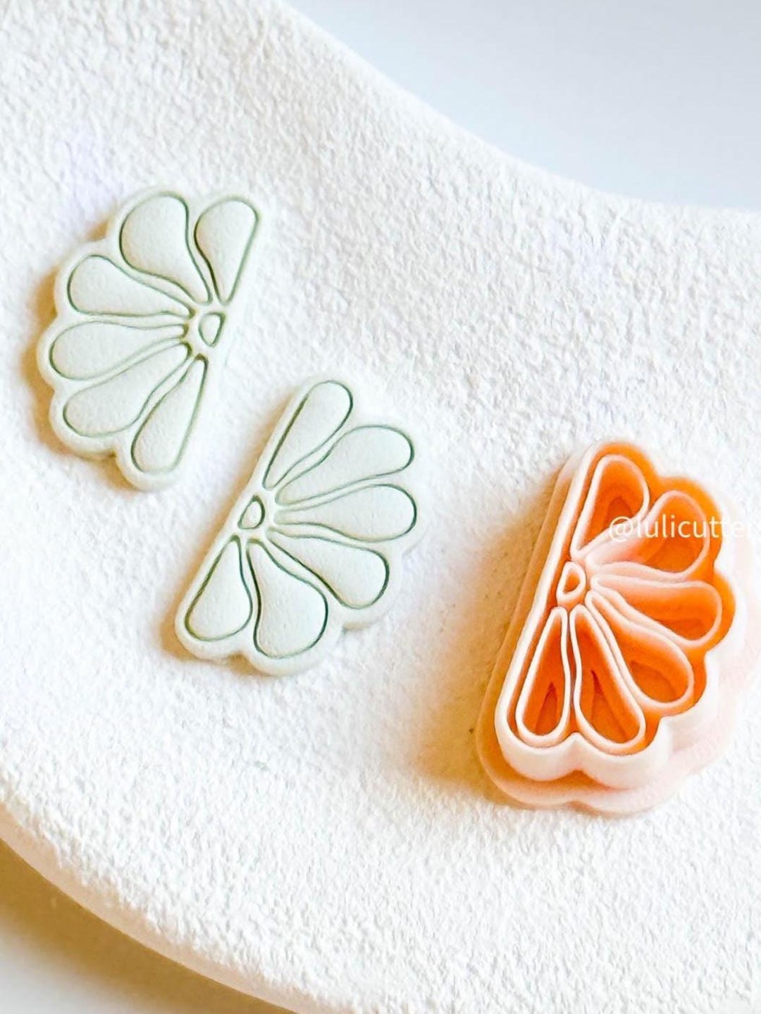 Petal Fan Clay Cutter With Daisy Imprint 30mm or 35mm - Etsy