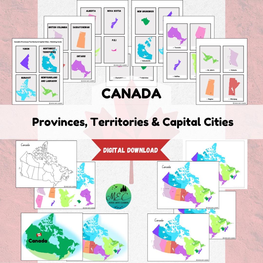 Canada Map With Provinces Territories Capital Cities Puzzle and Game ...