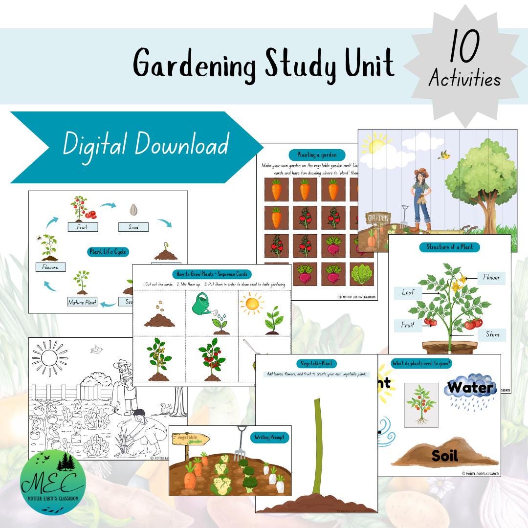 Garden Unit Study Plant Life Cycle for Early Years Primary Grades ...
