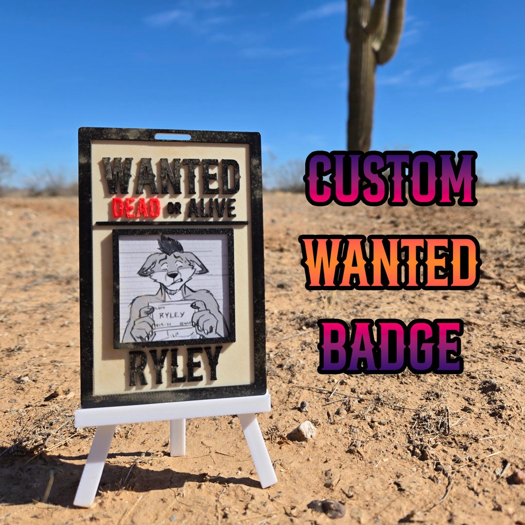 Custom Wanted Poster Fursuit Badge: Personalized Furry Accessory - Etsy