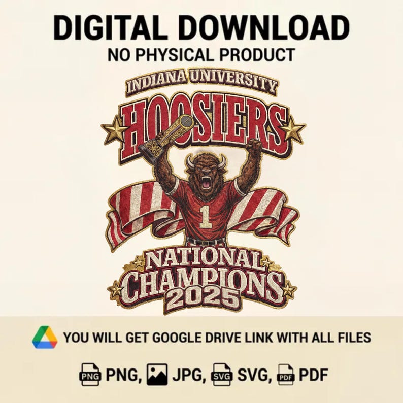 2025 Indiana Hoosiers National Championship SVG PNG, Printable ...