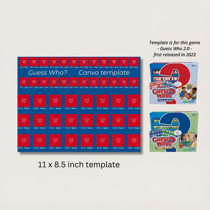 Guess Who 2.0 Board Canva Template, Custom Printable Game Board, Fully ...
