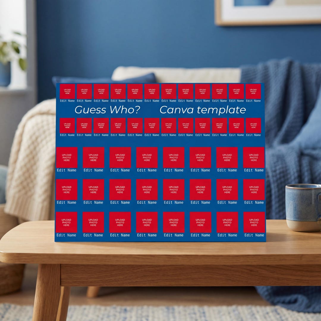 Guess Who 2.0 Board Canva Template, Custom Printable Game Board, Fully ...