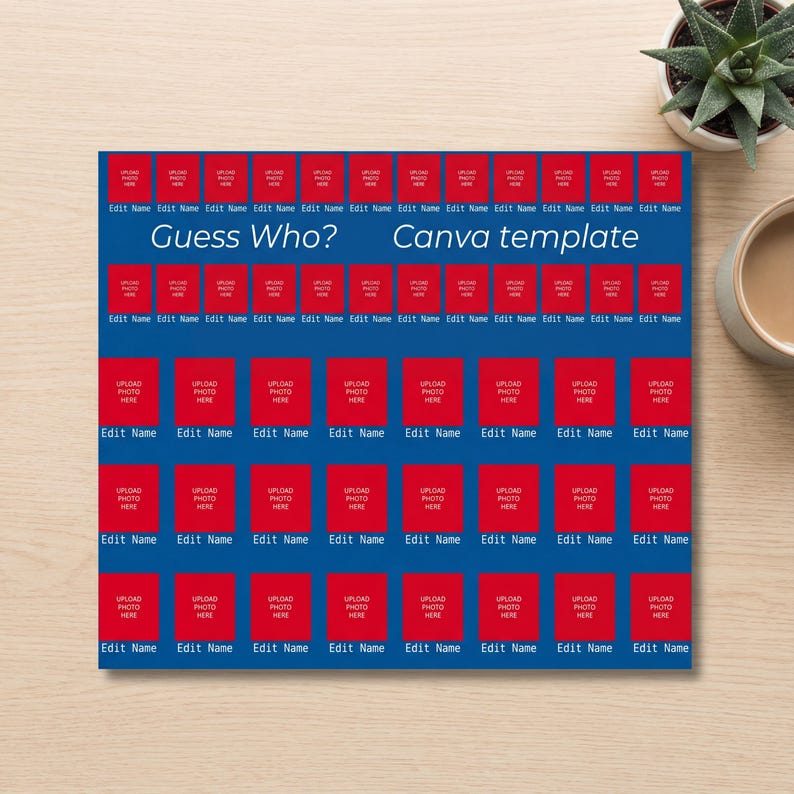 Guess Who Canva Template, Make Your Own Custom Printable 2.0 Game ...