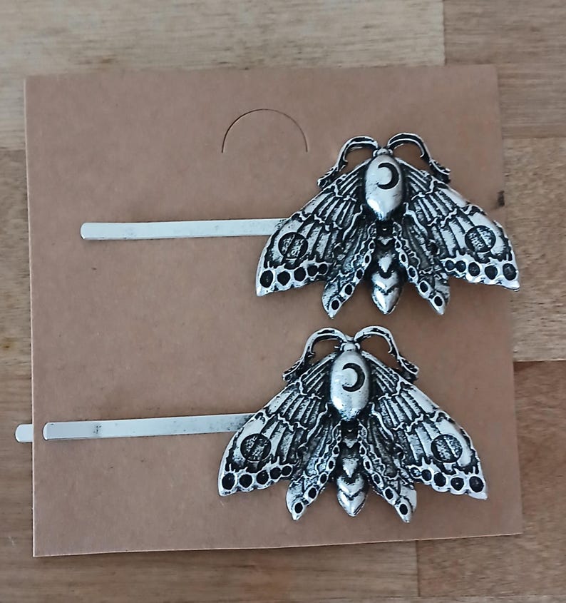 2 Pc. Gothic Hair Pin Moth Snake Hair Accessory Witchy Dark Nature ...