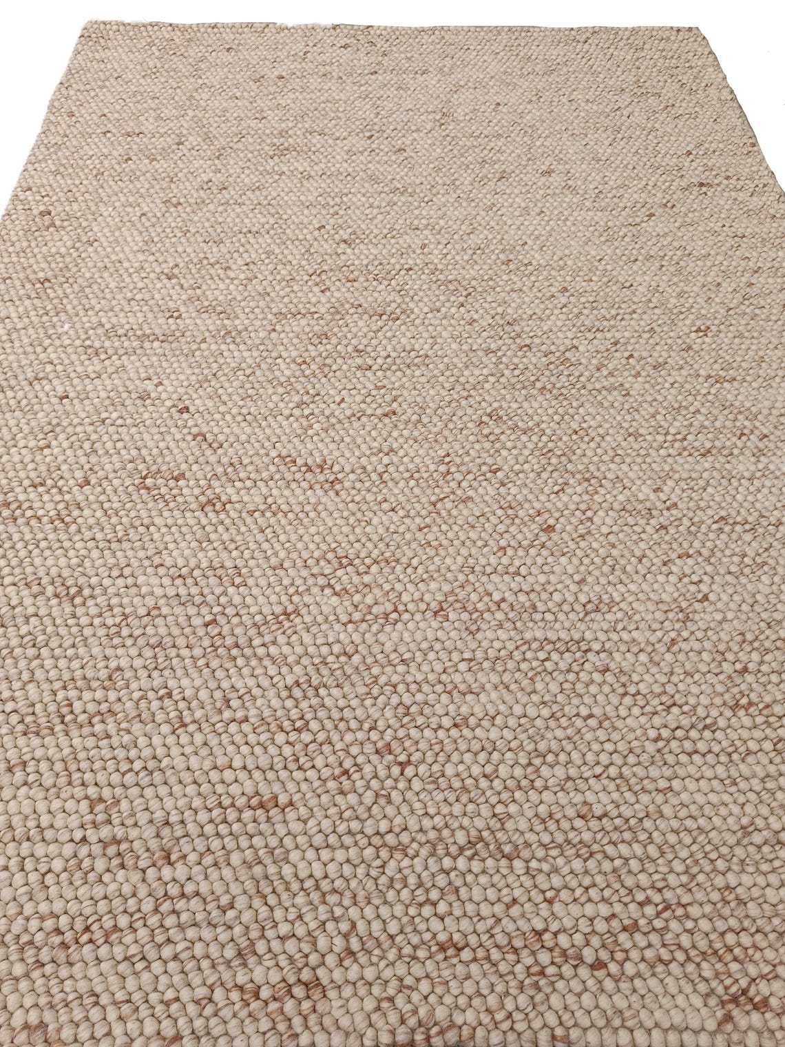 Handwoven Wool Chunky Pebble Rug: Textured Ivory Beige - Etsy