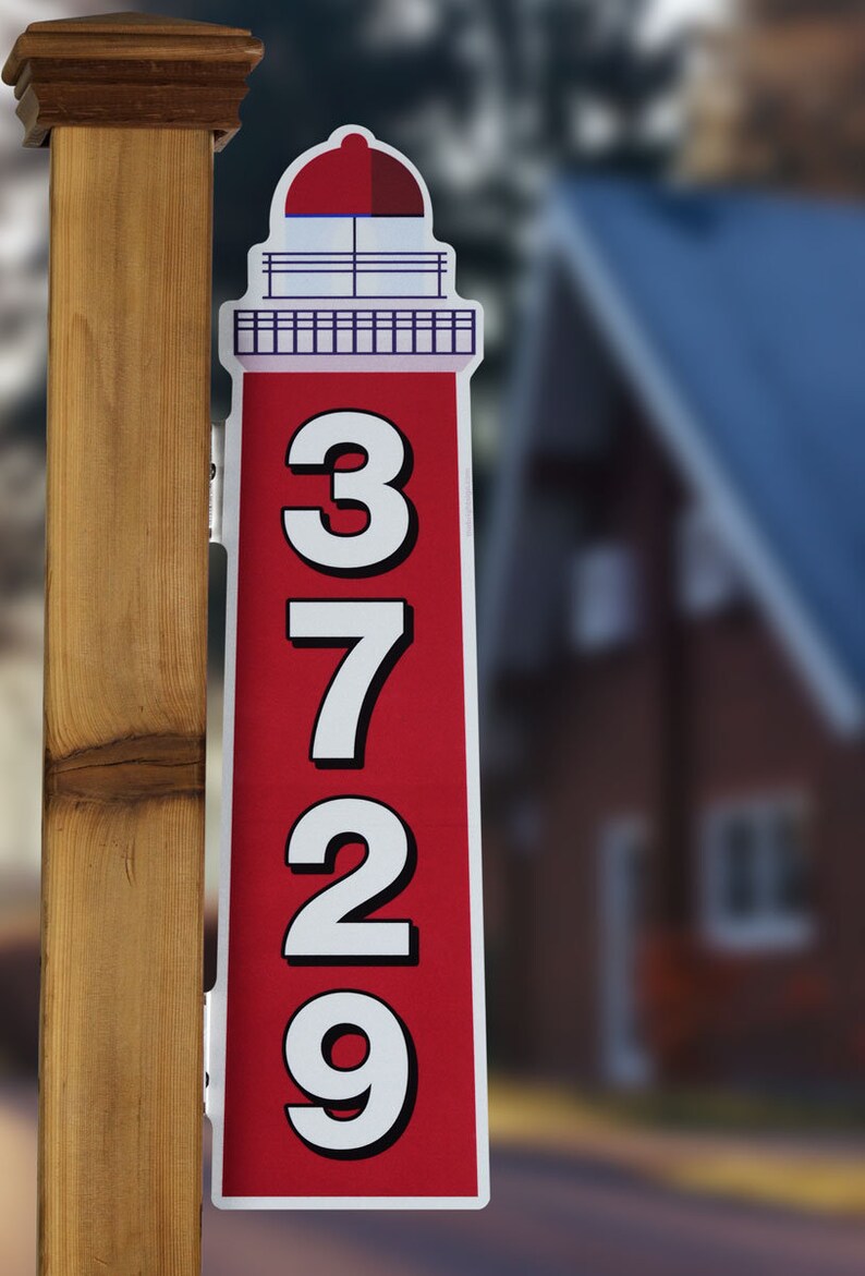 Lighthouse Reflective House Address Sign single Sided - Etsy