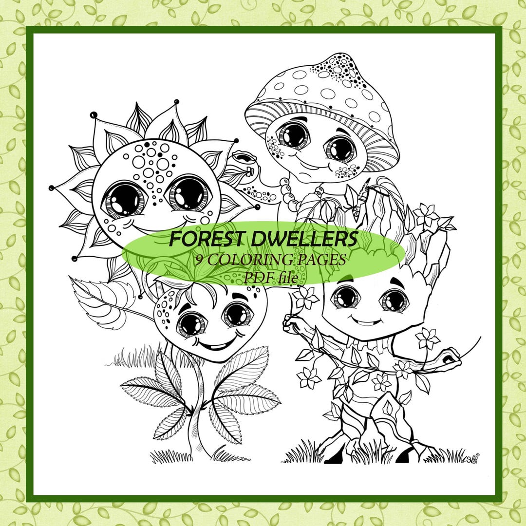 Forest Dwellers | Cute Drawing | Coloring Book for Relaxing | Coloring ...