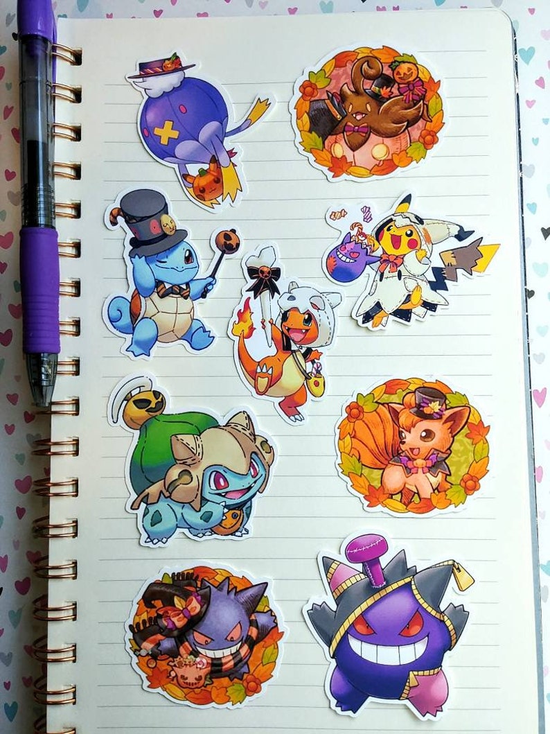 Pokemon Go Stickers: Halloween Set pikachu Bulbasaur - Etsy