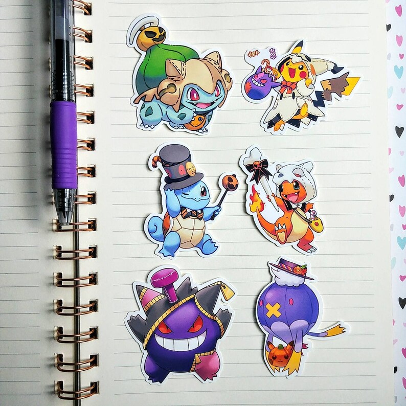 Pokemon Go Stickers: Halloween Set pikachu Bulbasaur - Etsy