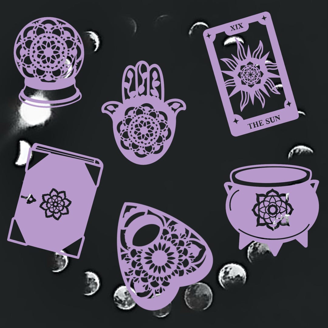 Witchy Mandala Cut Files/digital Sticker. Cricut Design, Template, Etc ...