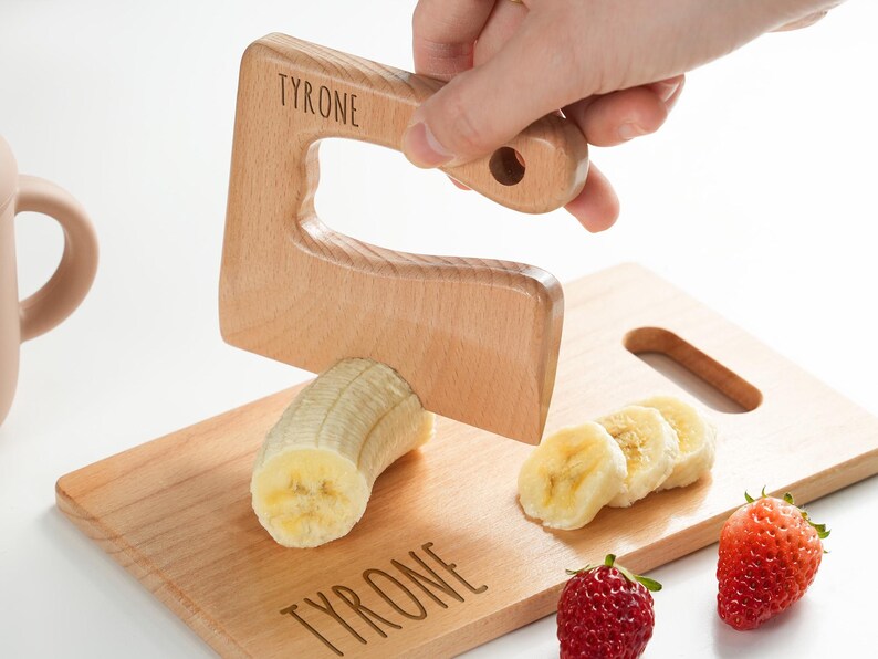 Personalized Knife Cutting Board Set for Kids, Montessori Toddler ...