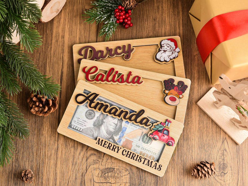 Personalized Christmas Money Holder, Reindeer Santa Bill Holder, A Few ...