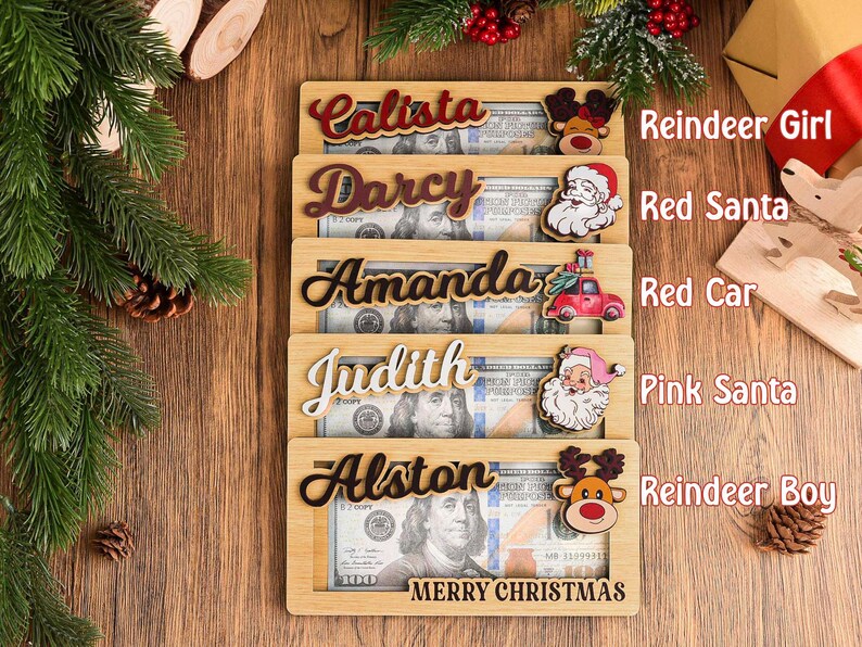 Personalized Christmas Money Holder, Reindeer Santa Bill Holder, A Few ...