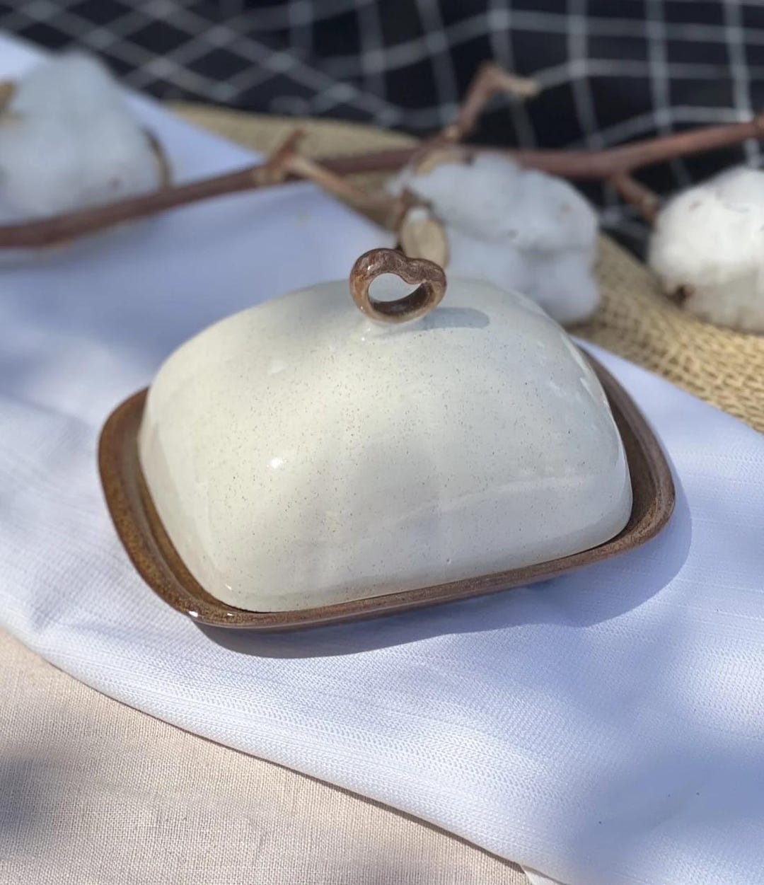 Handmade Ceramic Butter Dish: Rustic Farmhouse Kitchen Decor - Etsy