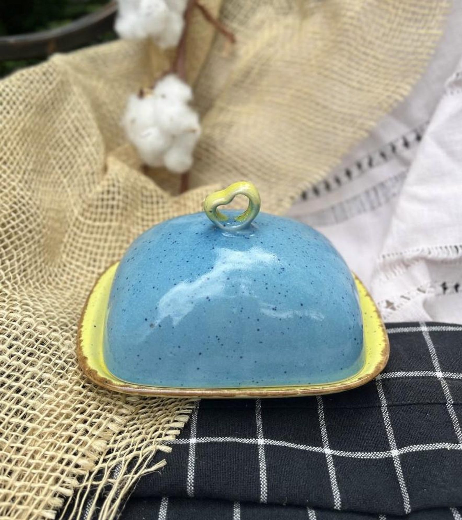 Handmade Ceramic Butter Dish: Rustic Farmhouse Kitchen Decor - Etsy