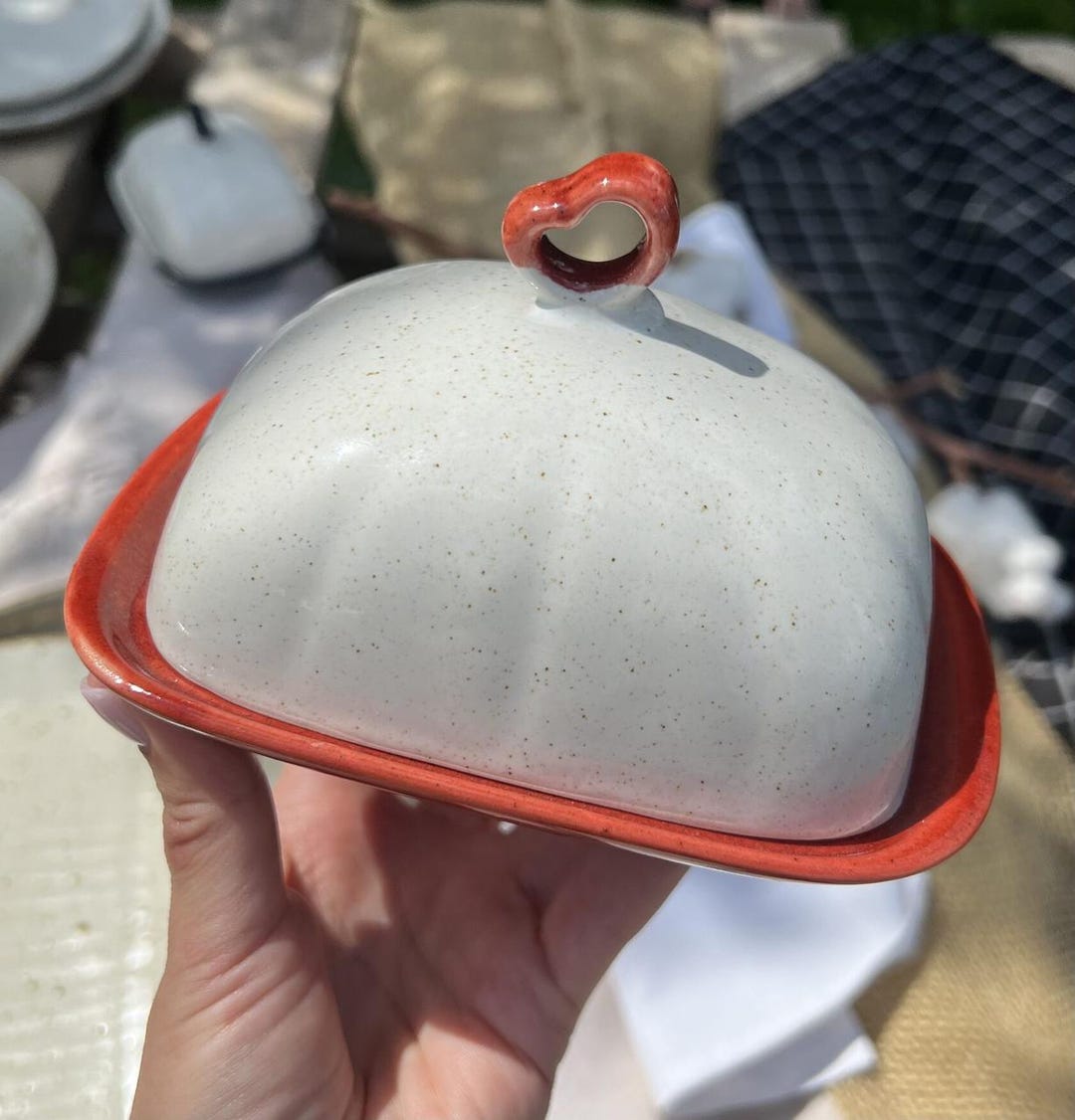 Handmade Ceramic Butter Dish | Unique Artisan Pottery Kitchen Keeper ...