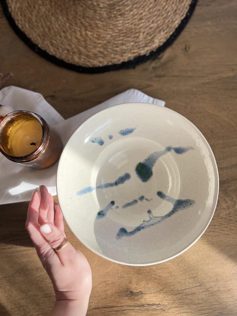 Handmade Ceramic Pasta Bowl 300 Ml – Deep Plate for Pasta or Salad ...