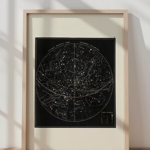 Astronomy Wall Art Vintage Night Sky Poster Stars Map Constellation ...