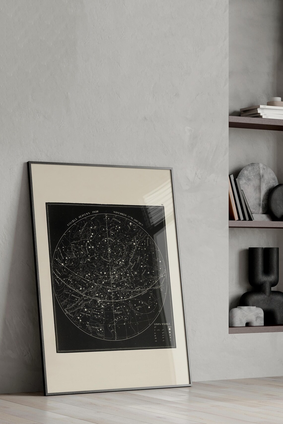 Astronomy Wall Art Vintage Night Sky Poster Stars Map Constellation ...