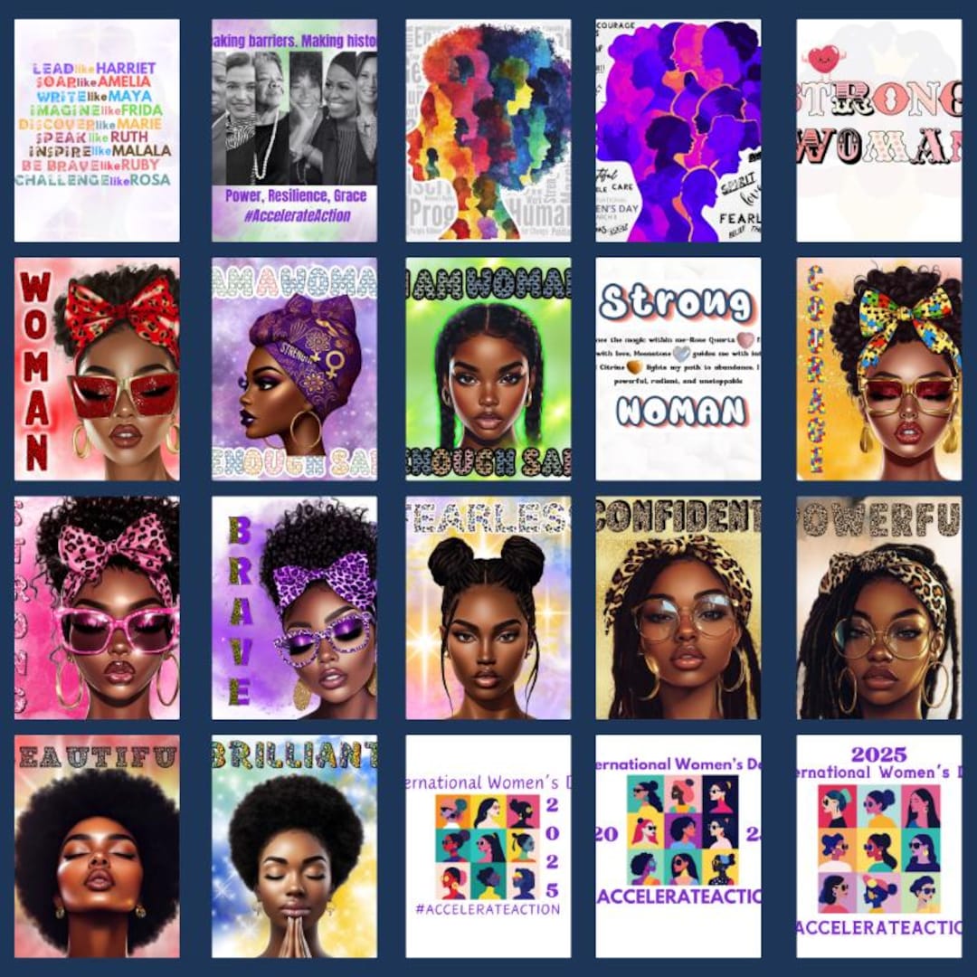 International Women’s Day Digital Design Bundle | 20 Powerful Feminine ...