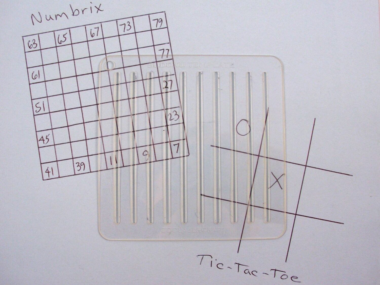 Sudoku Numbrix Tic Tac Toe Puzzle Grid Template Flexible Plastic Set of ...