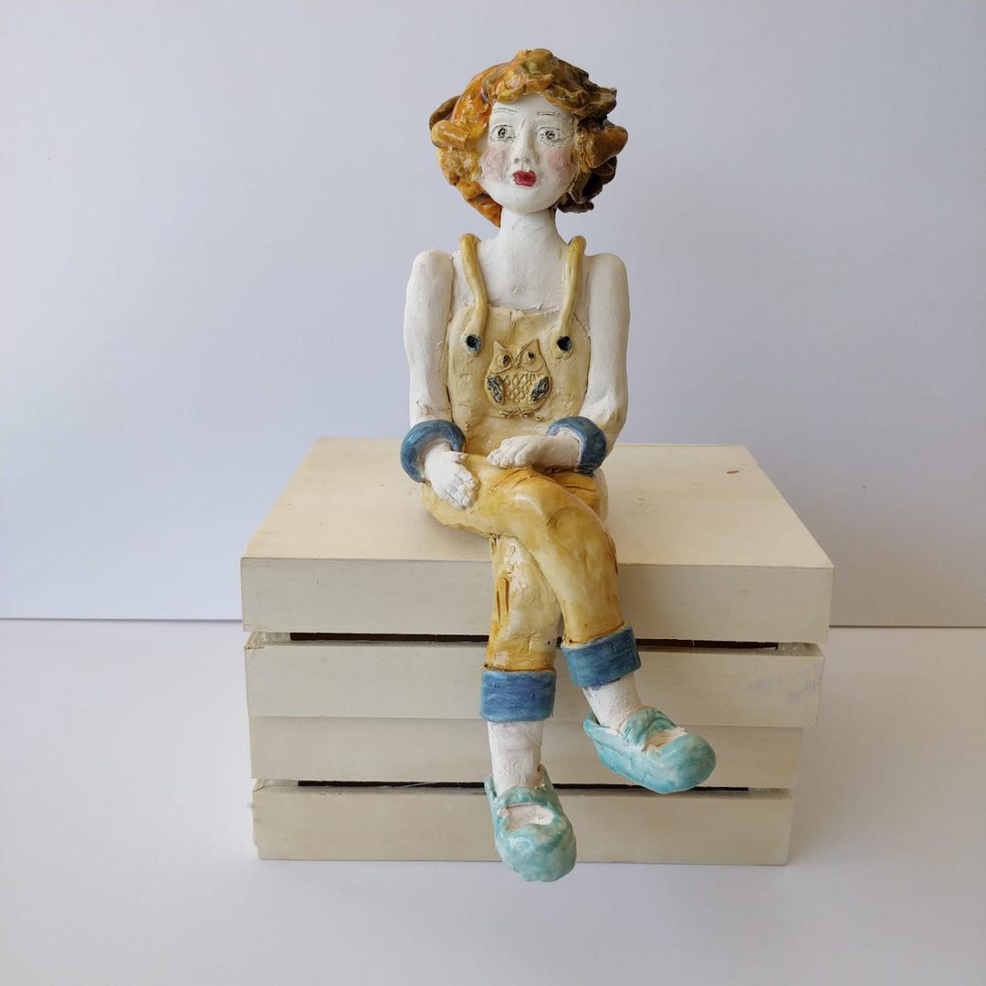 Vintage Woman Figurines, Feminine Home Decor, Handmade Art Ceramic ...