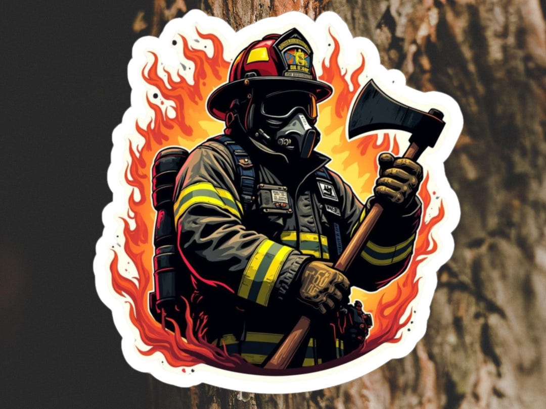 Heroic Firefighter Kiss-cut Stickers for Firefighters, Firefighting ...