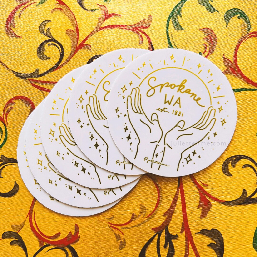 SPOKANE SUN 2.5x2.5" Vinyl Sticker, Waterproof Sticker, Sticker ...