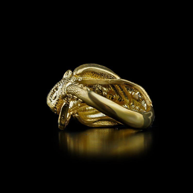 Gold Toothless Ring, Cute Night Fury Ring, Hiccup Ring Sterling Silver ...