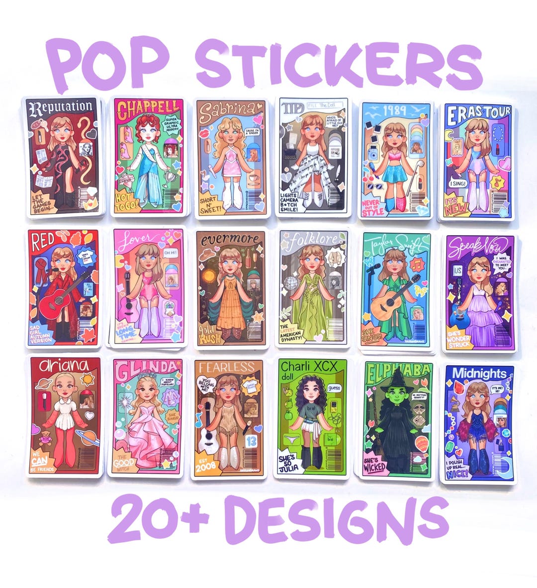 Pop Star Inspired Doll Drawing Stickers Vinyl Decal Merch Art ...