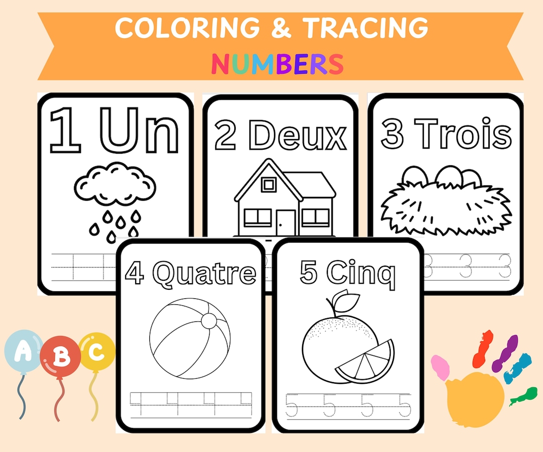 Engaging French Number Tracing & Coloring Worksheets for Kids - Perfect ...