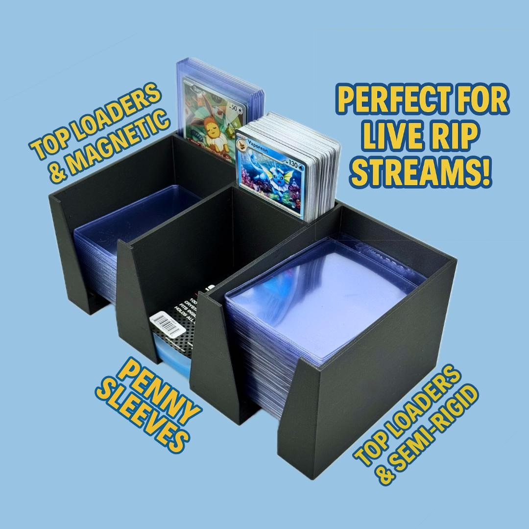 3-slot Toploader Dispenser Organizer for TCG Sports Trading Cards ...