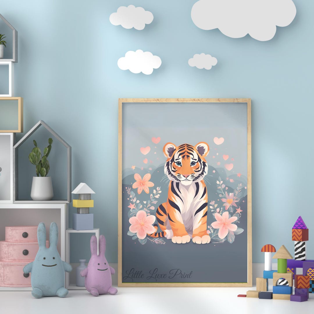 Tiger Poster Wall Art, Wildlife Print for Home Decor, Animal ...