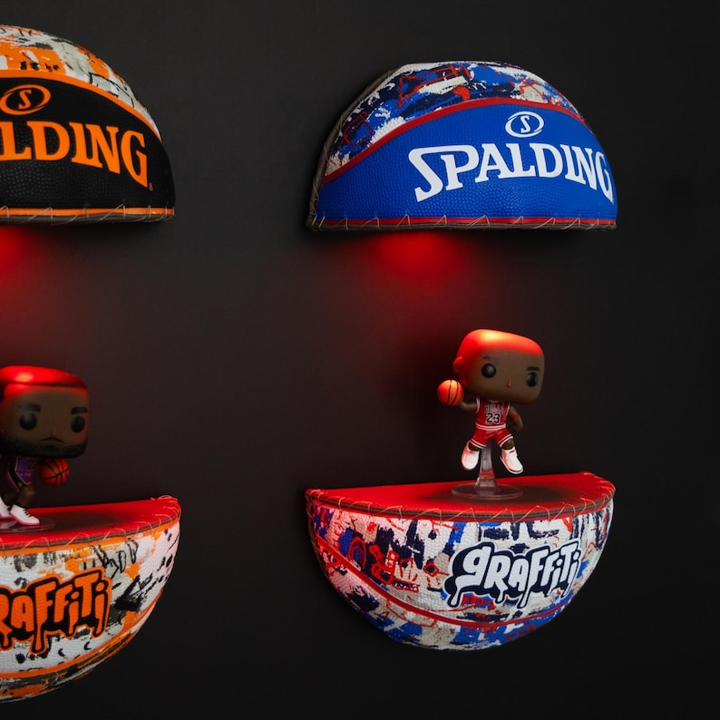 LED Basketball Shelf- Graffiti - Red, White & Blue, Basketball Gift ...