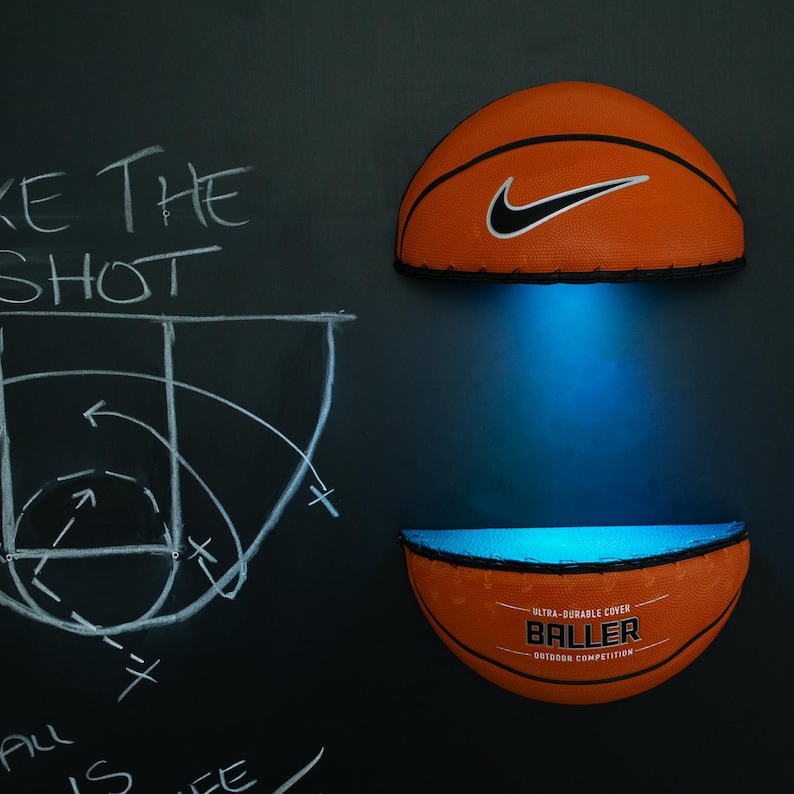 LED Basketball Shelf - Orange, Shoe Shelf, Basketball Gift, NBA, Shoe ...