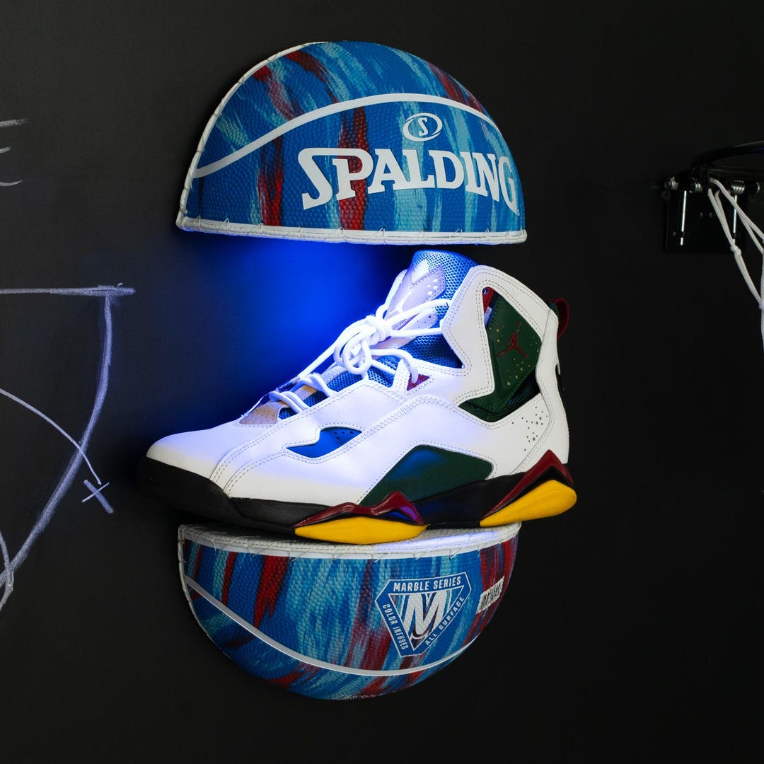 LED Basketball Shelf, Marble - Blue, Basketball Gift, Shoe Shelf, Shoe ...