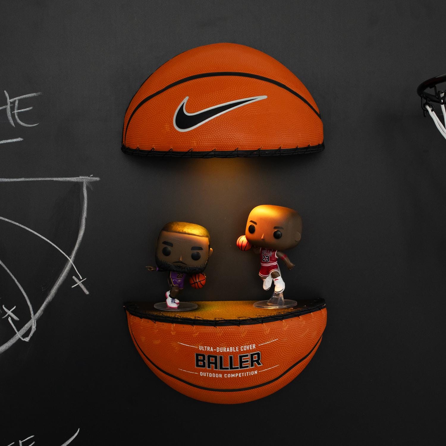 LED Basketball Shelf - Orange, Shoe Shelf, Basketball Gift, Shoe ...