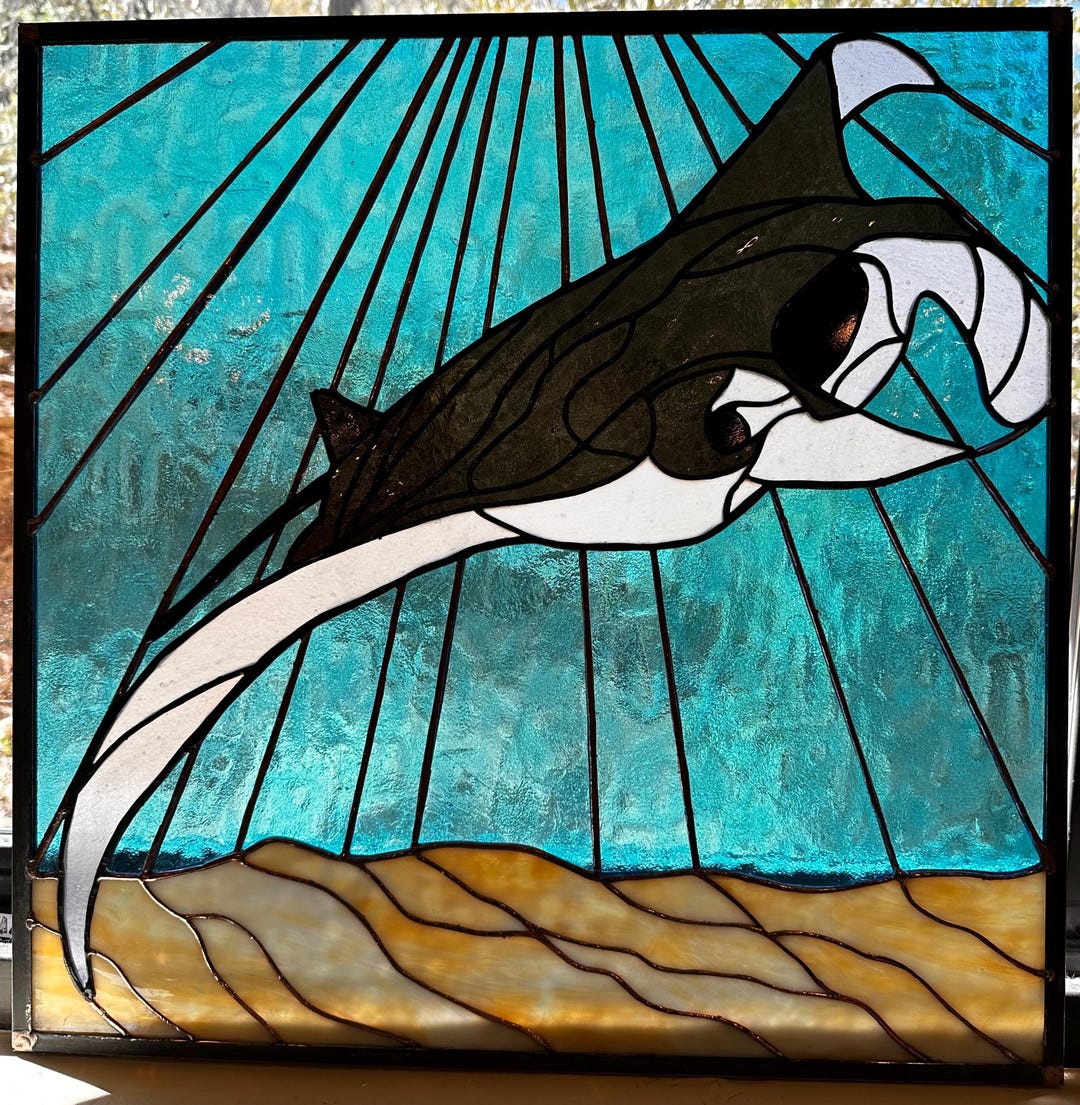 Manta Ray Stained Glass Window - Etsy