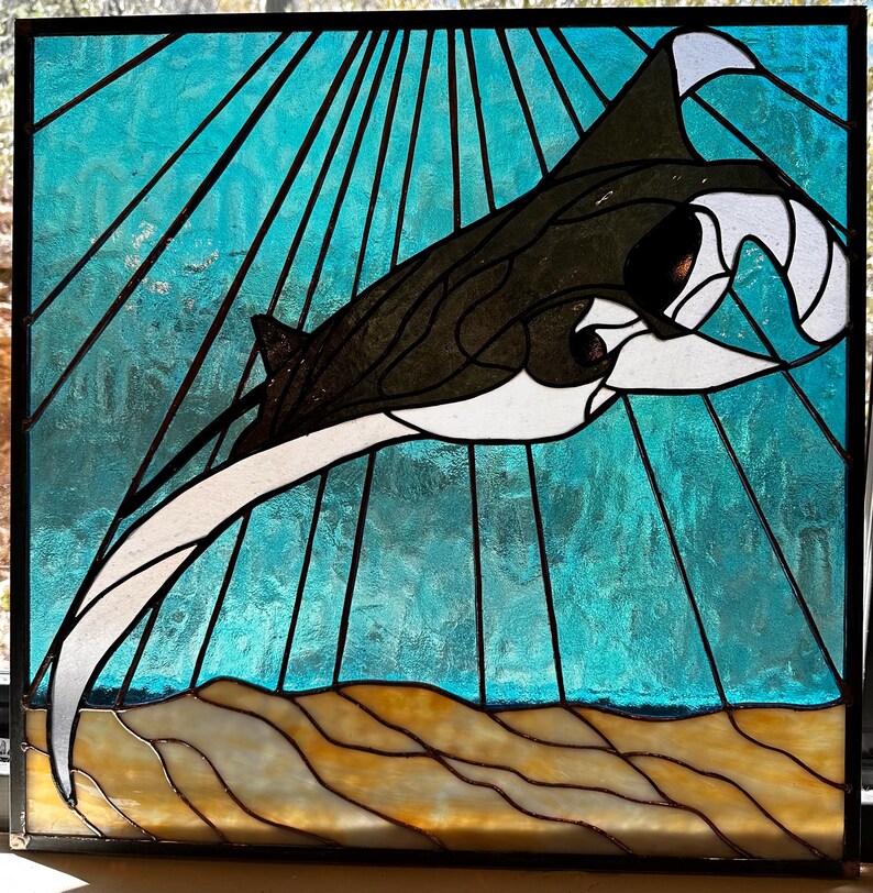 Manta Ray Stained Glass Window - Etsy