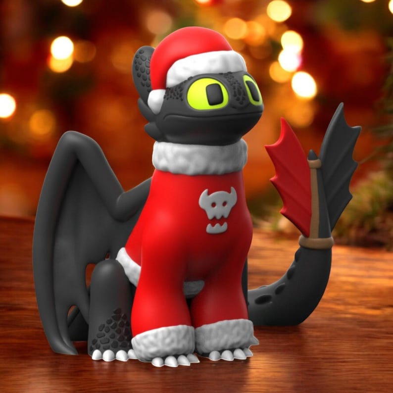 3D Christmas Toothless Figure STL File: Easy to Print - Etsy