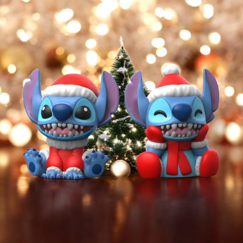 3D Christmas Stitch STL File, Stitch Figure STL, Stitch Christmas Model ...