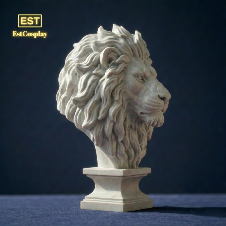 Lion Bust Statue 3D Model STL File - Etsy