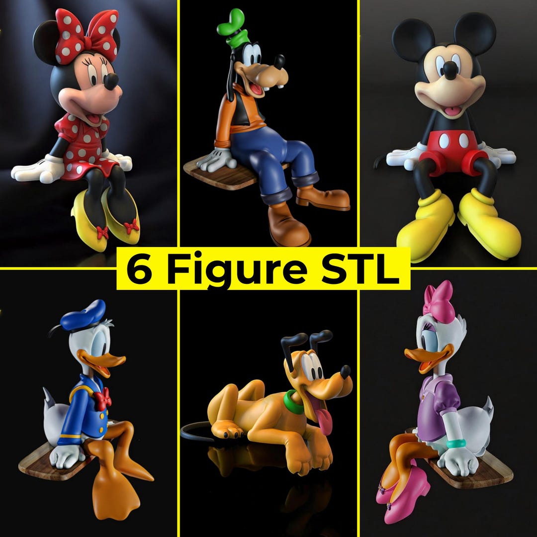 6 Cartoon Figure Stl Files, Disney Mickey Mouse, Minnie Mouse Figure ...
