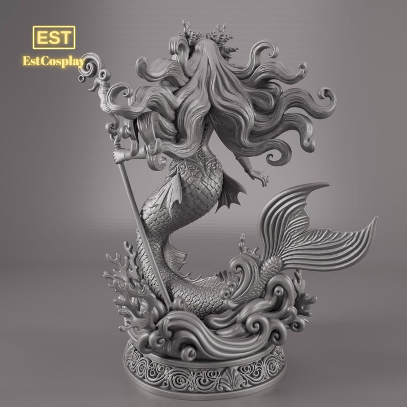 Mermaid Statue 3D Model STL File - Etsy