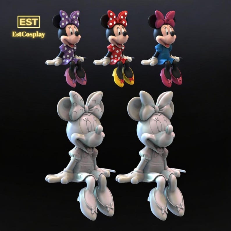 6 Cartoon Figure Stl Files, Disney Mickey Mouse, Minnie Mouse Figure ...