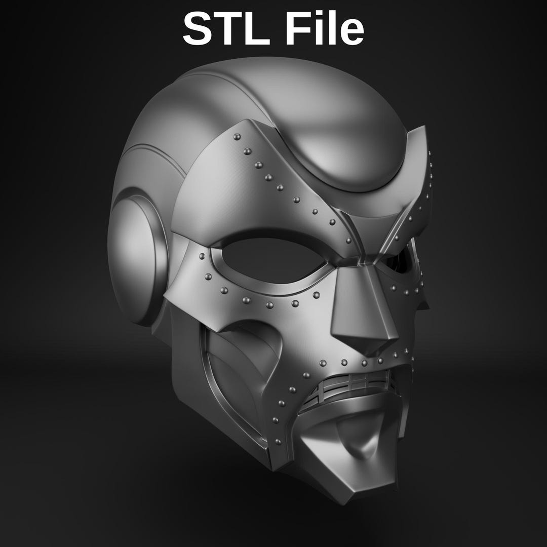 Archivo STL del casco del Dr. Doom, disfraz con máscara 3D (descarga ...