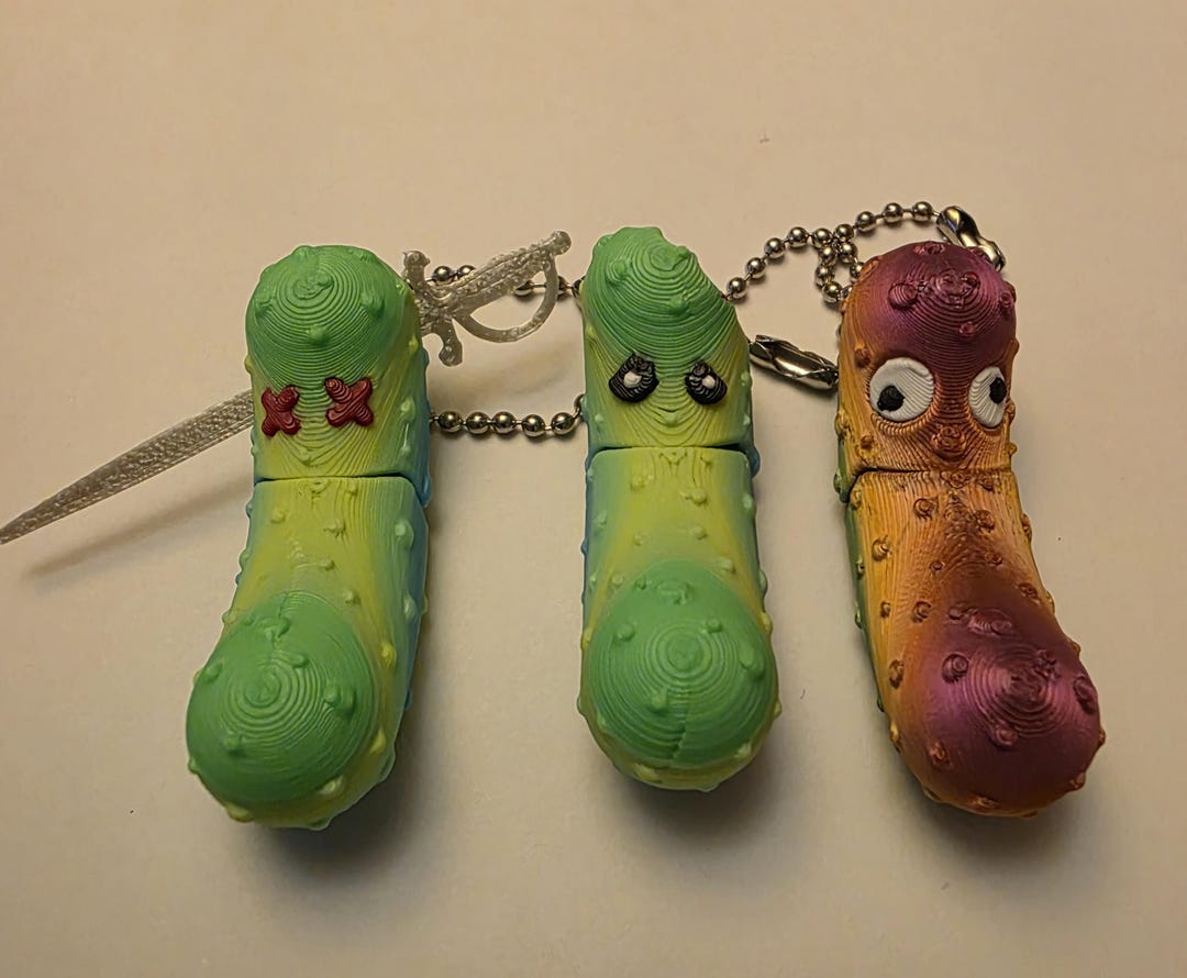 Tickle Pickles Cocktail Love Bite and Derpy Pickle Keychain Set - Etsy