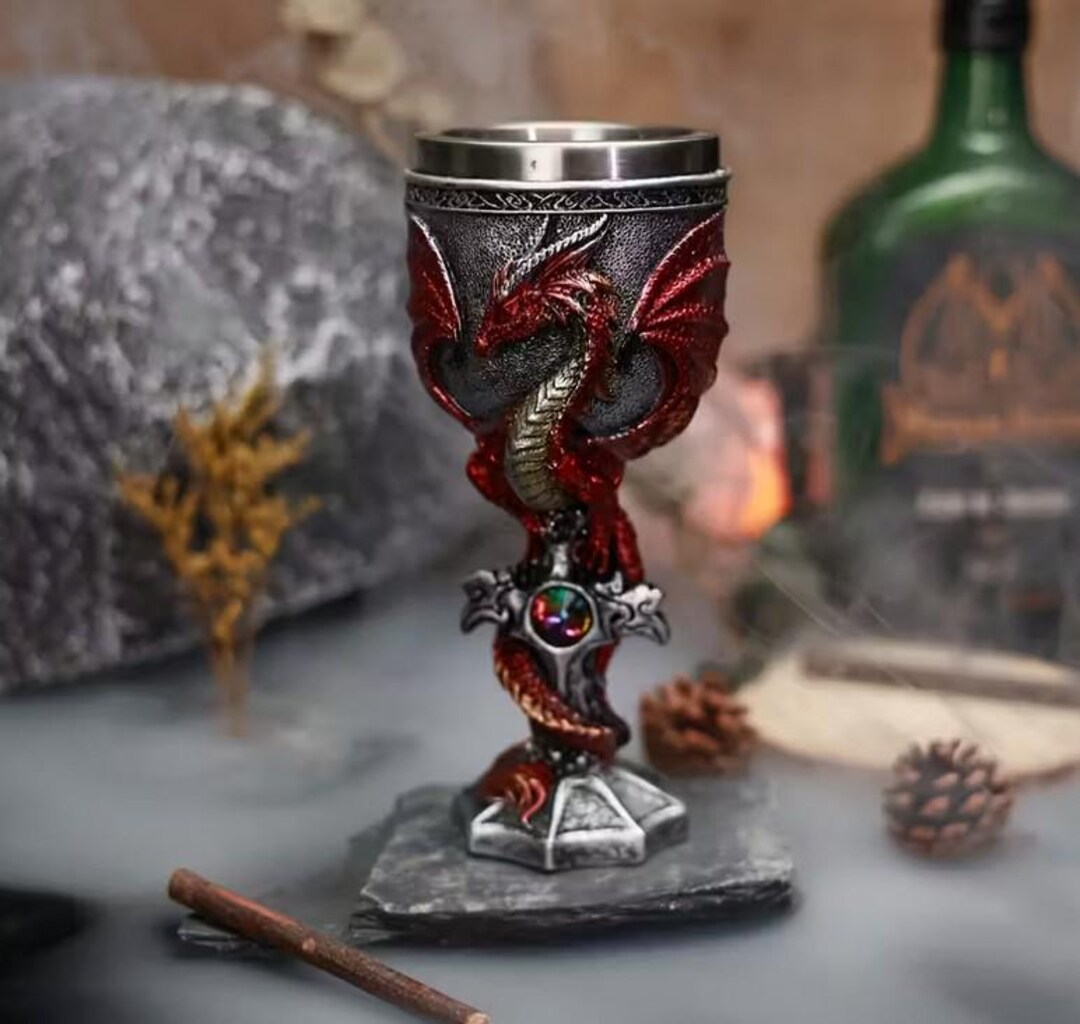 Pen & Paper Dragon Chalice Beer Mug Wine Glass Game Dungeon and Dragons ...